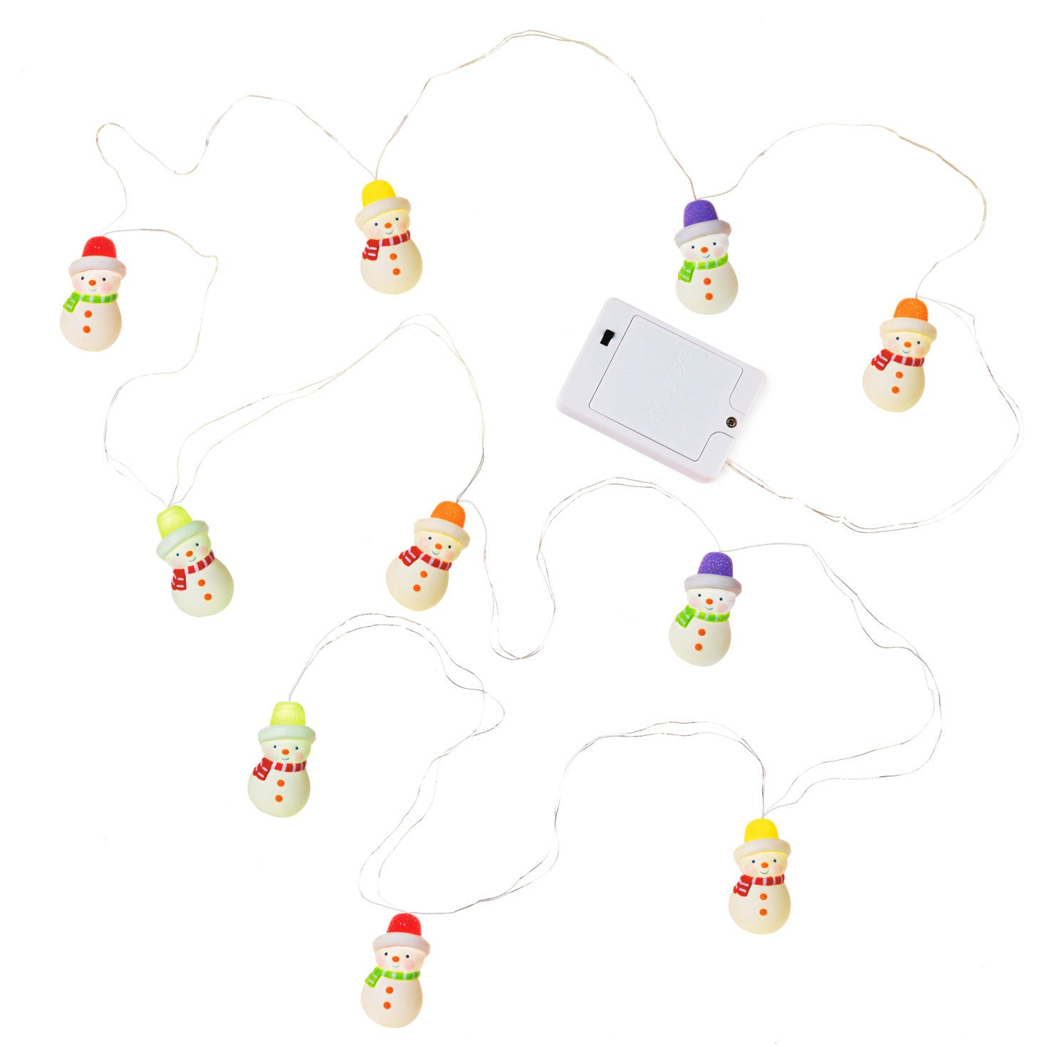 Hallmark Gumdrop Snowman 10-Light Christmas String Lights, 10 ...